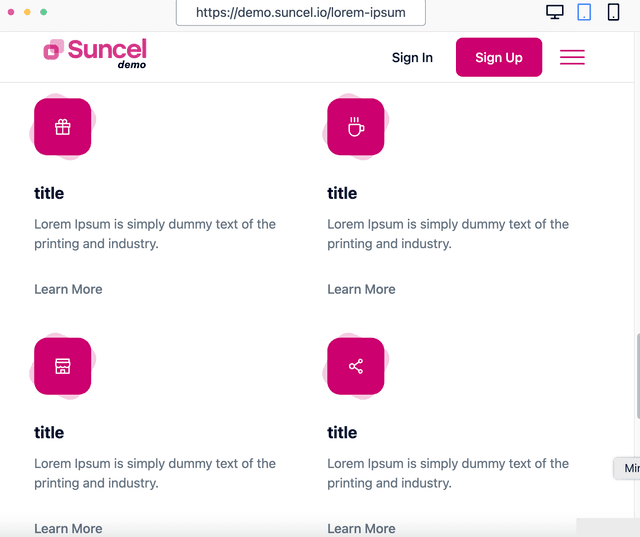 Responsive - Suncel Documentation